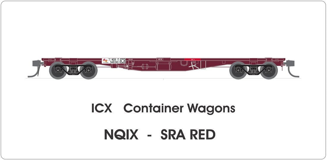 NQIX, SRA Red, container wagons (4) – SDSModels