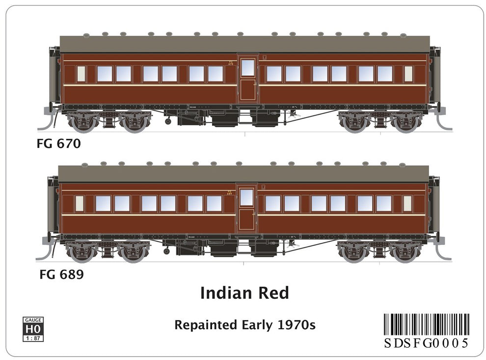 FG 670 & FG 689, Indian Red, repainted early 1970s – SDSModels
