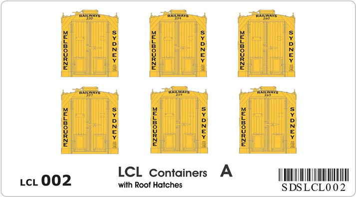 LCL containers, with roof hatches, x6 (pack A) – SDSModels